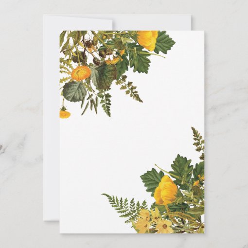 Yellow Summer Floral Wedding Invitation | Zazzle