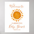 Yellow Sun Baby Shower Welcome Poster | Zazzle