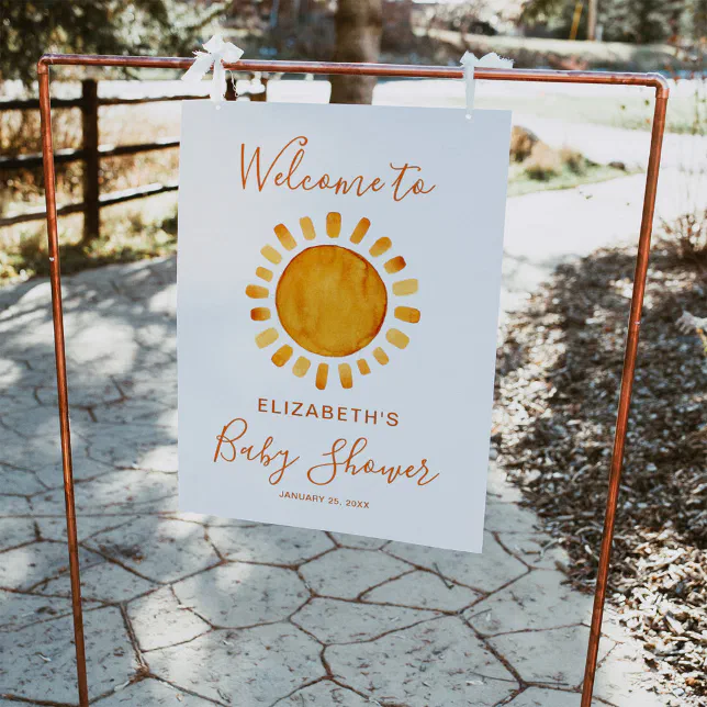 Yellow Sun Baby Shower Welcome Poster | Zazzle