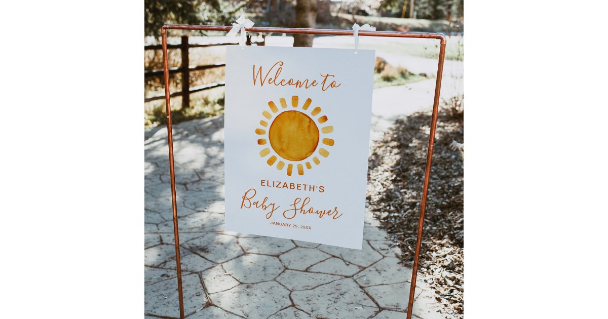Yellow Sun Baby Shower Welcome Poster | Zazzle