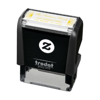 Yellow Sun Rays | Custom Return Address Self-inking Stamp | Zazzle