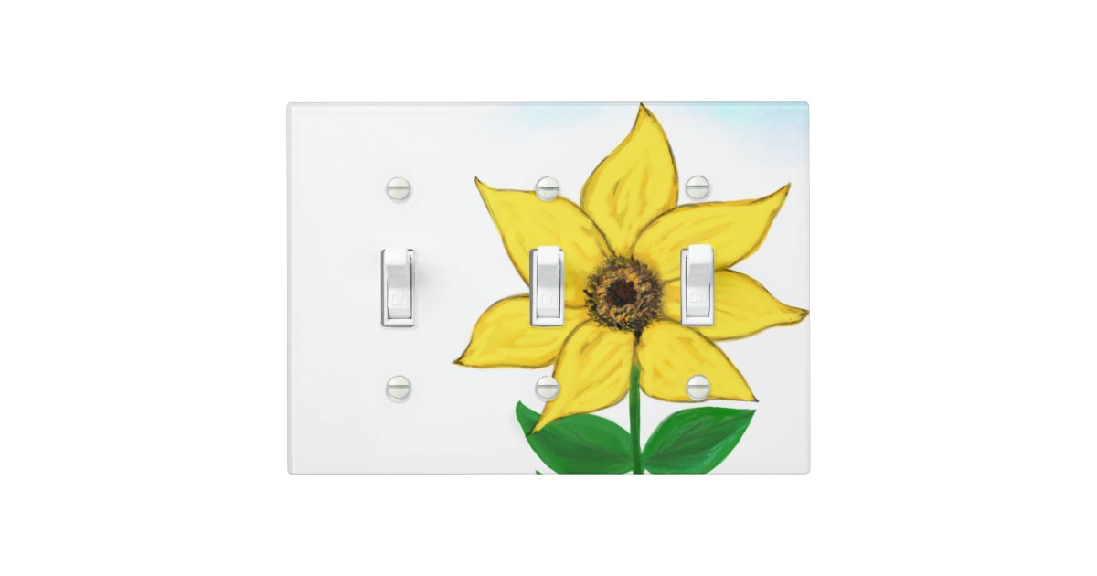 Yellow Sunflower Blue Sky Light Switch Cover | Zazzle