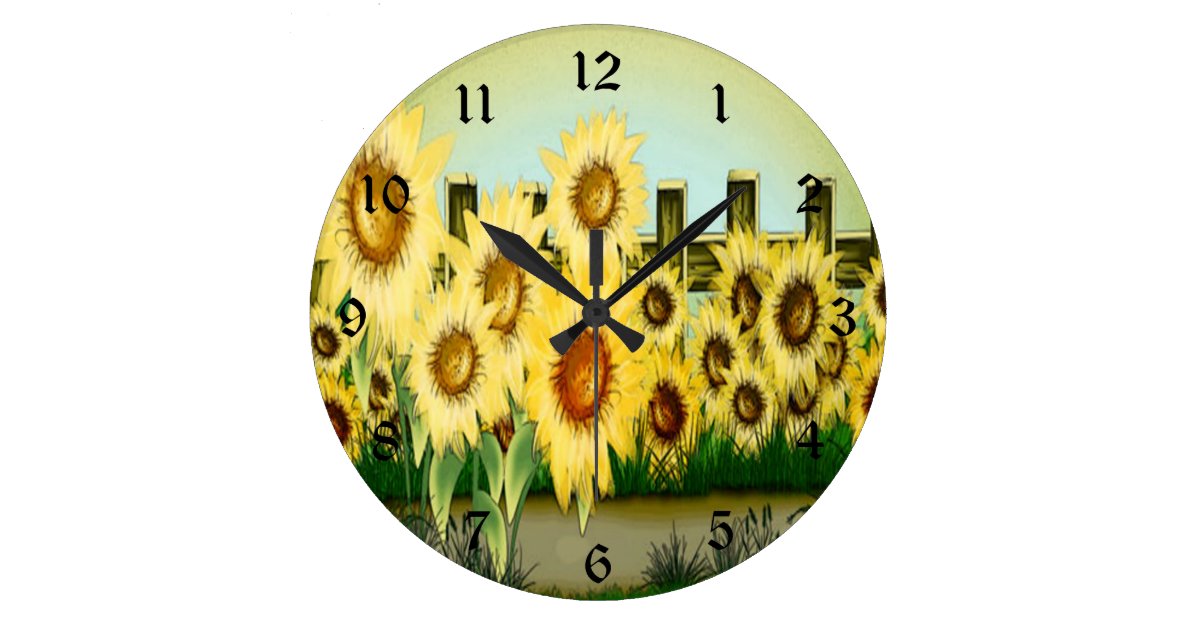Yellow Sunflower Clock | Zazzle.com