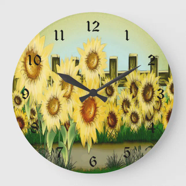 Yellow Sunflower Clock | Zazzle