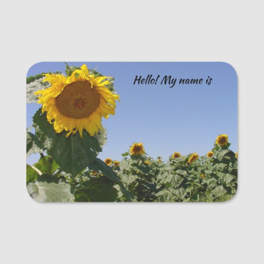 Yellow Sunflower Country Style Name Tag | Zazzle.com
