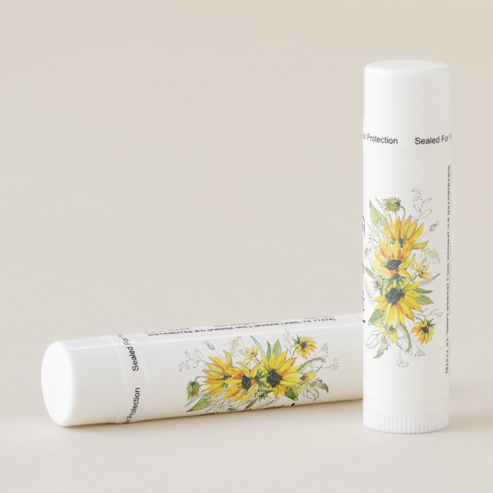 Yellow Sunflower Custom Bridal Shower Favor Lip Balm sold by Analytic ...