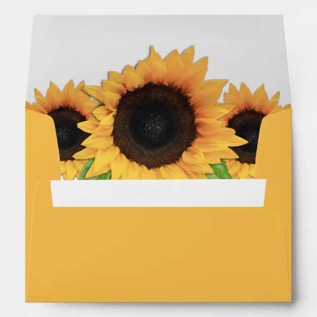 Yellow Sunflower Envelopes with Return Address | Zazzle