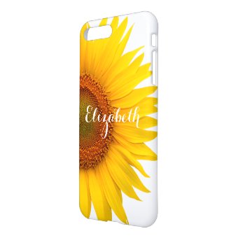 Yellow Sunflower Flower Floral Personalized iPhone Case | Zazzle