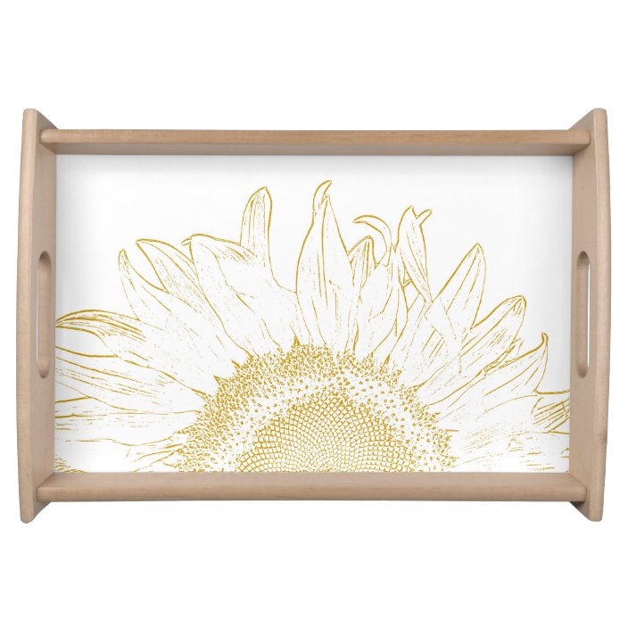 Yellow Sunflower Graphic Serving Tray | Zazzle.com