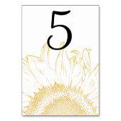 Yellow Sunflower Graphic Table Numbers | Zazzle