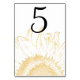 Yellow Sunflower Graphic Table Numbers | Zazzle