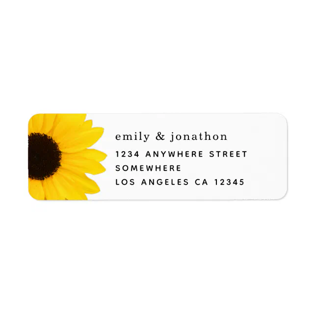 Yellow Sunflower Names Return Address Label | Zazzle