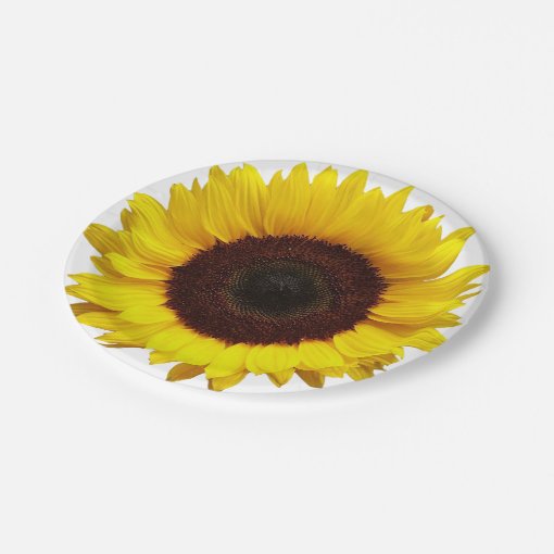 Yellow Sunflower Paper Picnic Party Birthday Plate | Zazzle