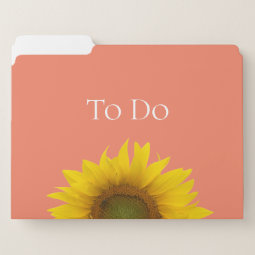 Yellow Sunflower Peach Floral Summer To Do File Folder | Zazzle