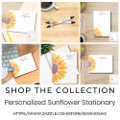 Yellow Sunflower Personalized Note Card | Zazzle