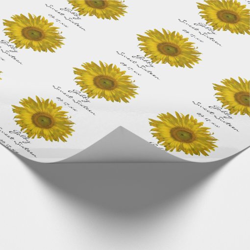 Yellow Sunflower Sweet 16 Birthday Wrapping Paper | Zazzle
