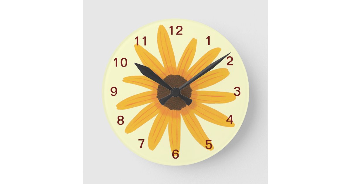 Yellow Sunflower Wall Clock | Zazzle