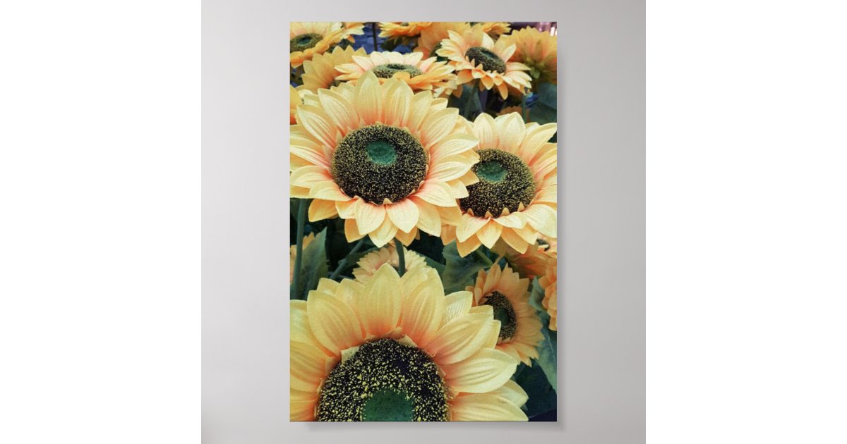 Yellow sunflowers make me happy poster | Zazzle