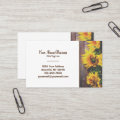 Yellow Sunflowers on Barn Wood Rustic Country Business Card | Zazzle