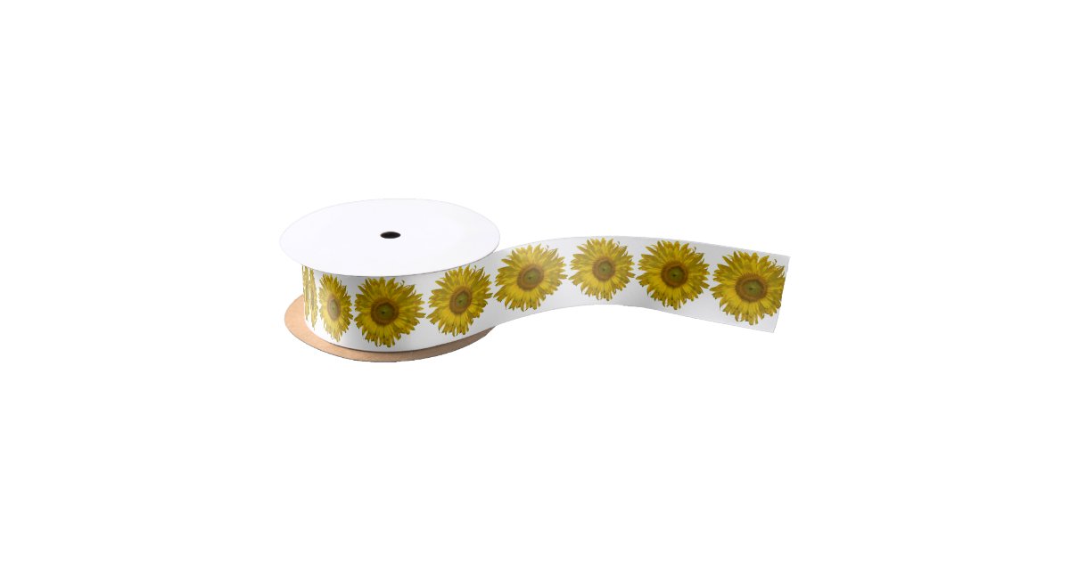 Yellow Sunflowers Satin Ribbon | Zazzle