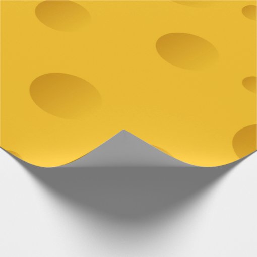 Yellow Swiss cheese novelty texture wrapping paper | Zazzle