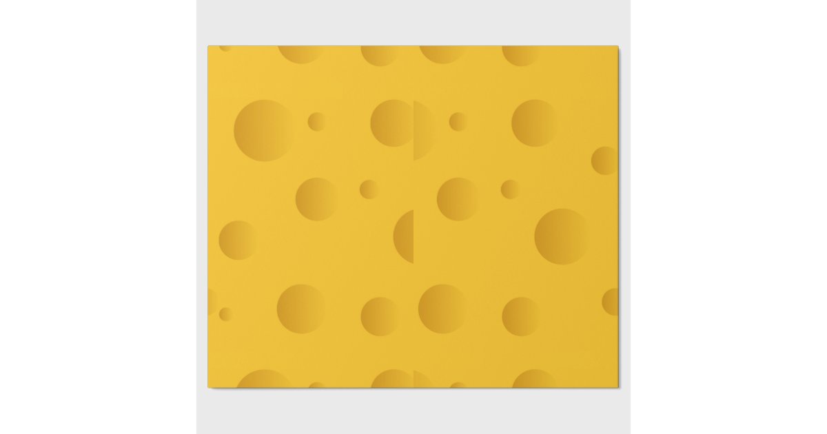 Yellow Swiss cheese novelty texture wrapping paper | Zazzle