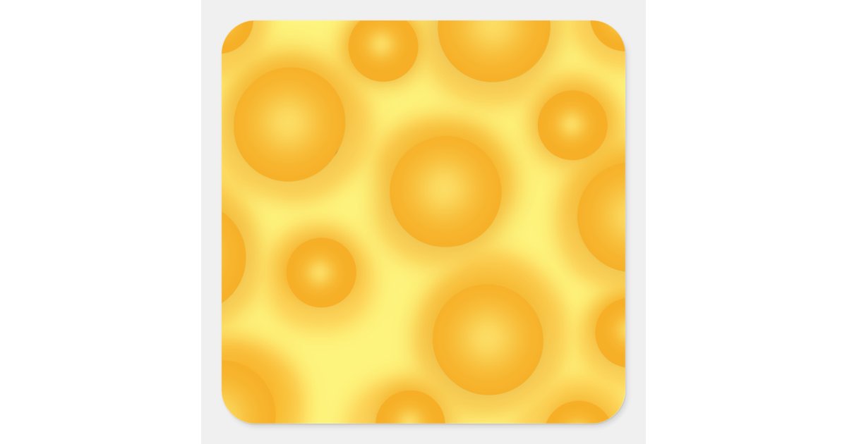 Yellow Swiss Cheese Square Sticker | Zazzle