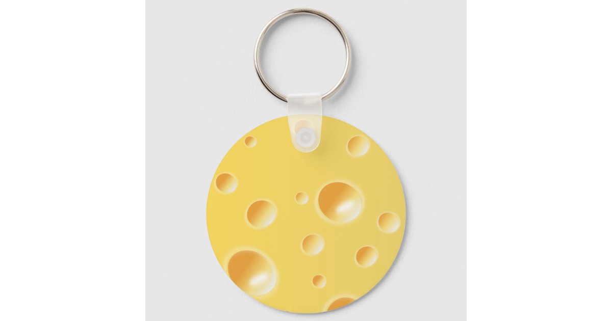 Yellow Swiss Cheese Texture Keychain | Zazzle