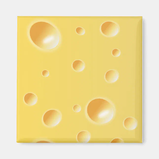 Yellow Swiss Cheese Texture Magnet | Zazzle