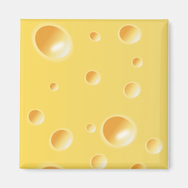 Yellow Swiss Cheese Texture Magnet | Zazzle