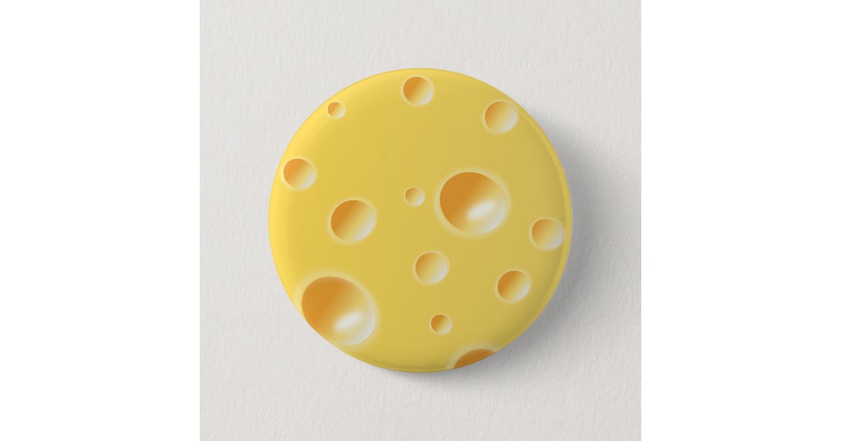 Yellow Swiss Cheese Texture Pinback Button | Zazzle