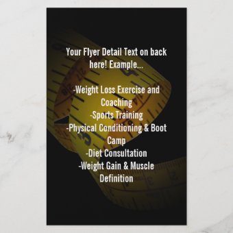 Yellow Tape Measure Personal Trainer Weight Loss Flyer | Zazzle