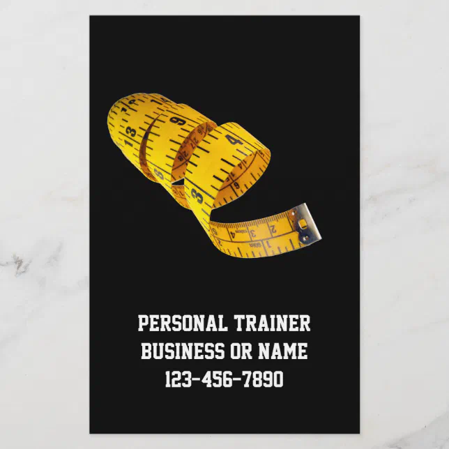 Yellow Tape Measure Personal Trainer Weight Loss Flyer | Zazzle