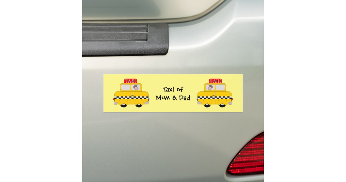Yellow Taxi Bumper Sticker | Zazzle