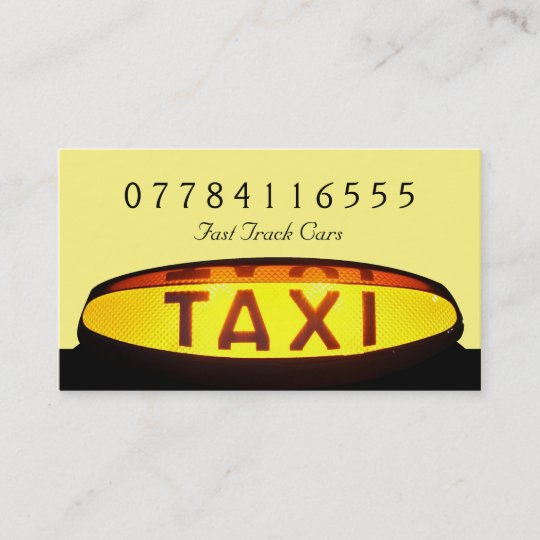 Yellow Taxi Cab Sign Business Card | Zazzle.com