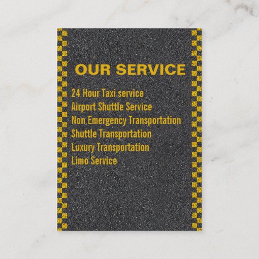 Yellow Taxi Service Cab Driver Business Card | Zazzle