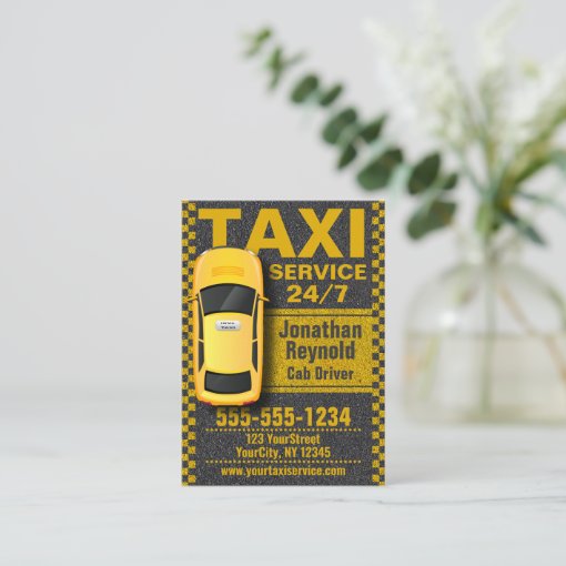 Yellow Taxi Service Cab Driver Business Card | Zazzle