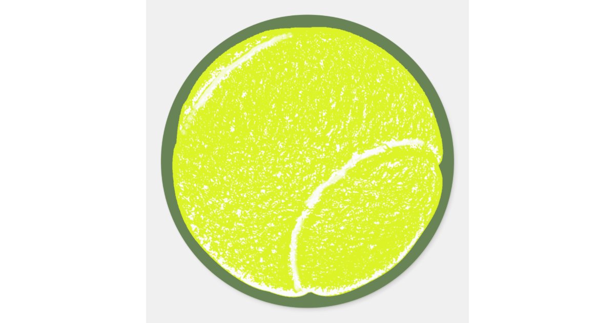 yellow tennis ball classic round sticker | Zazzle