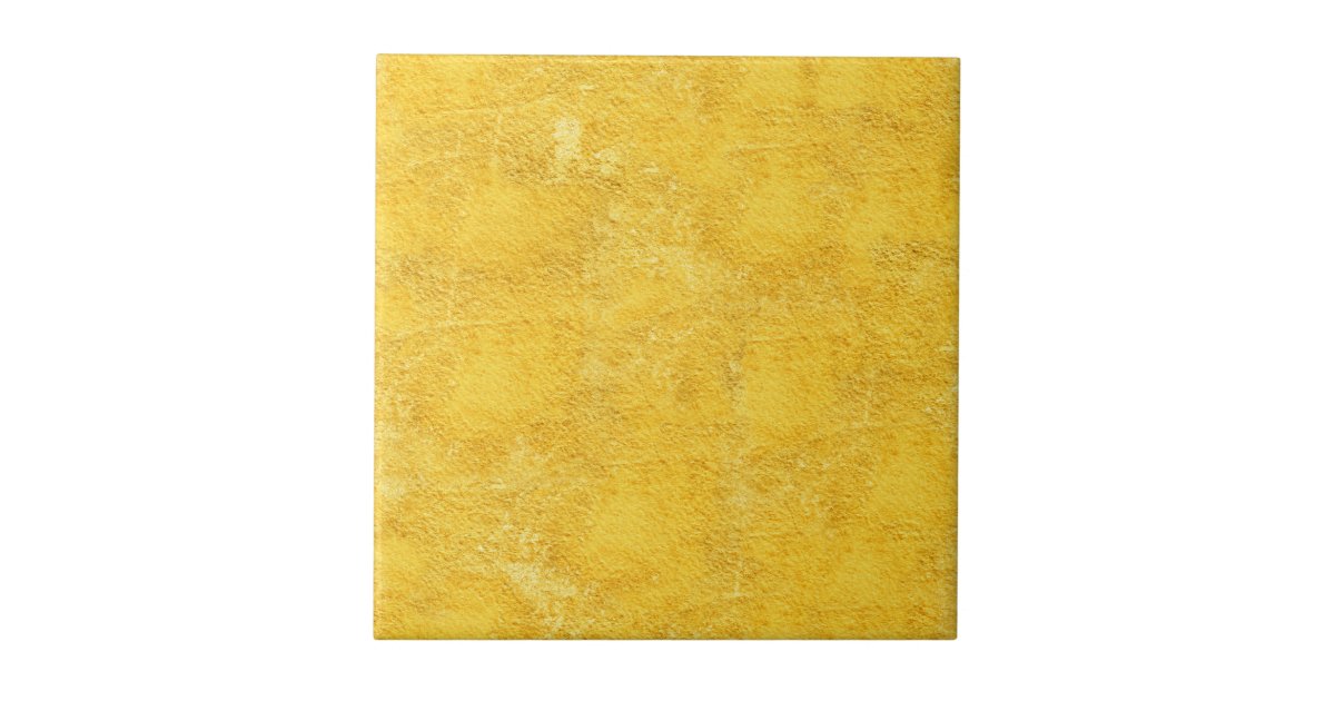 Yellow textured effect ceramic tile | Zazzle