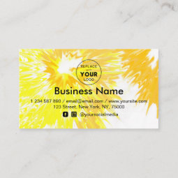 Yellow Tie Dye Add Logo Discount Minimal & Girly Loyalty Card | Zazzle