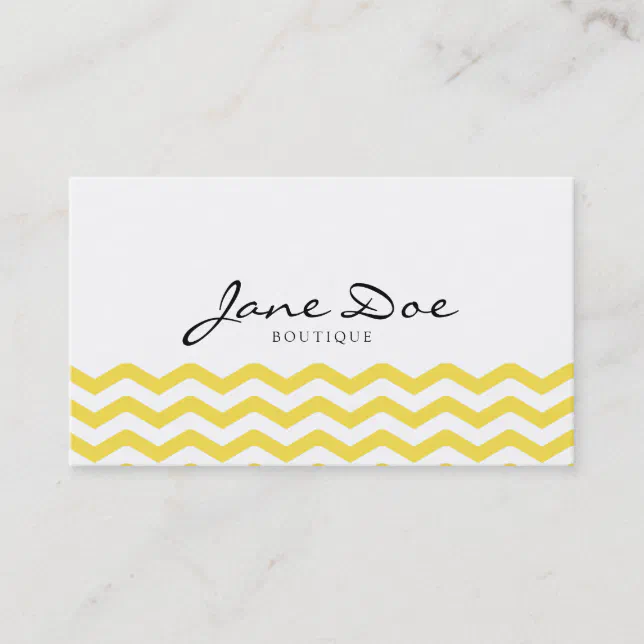 Yellow Tight Chevron Pattern Business Card | Zazzle