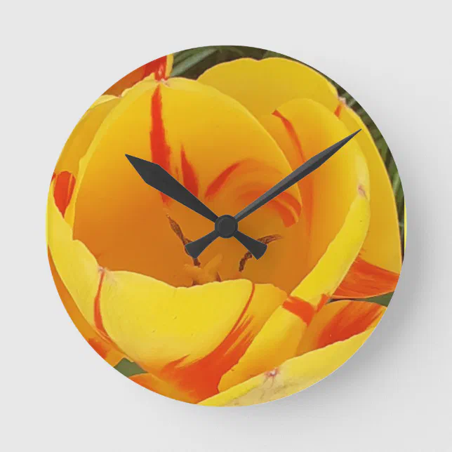 Yellow Tulip Clock | Zazzle