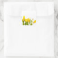 Yellow tulips square sticker | Zazzle