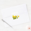 Yellow tulips square sticker | Zazzle