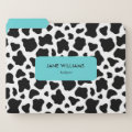 Yellow Turquoise Pink Black Cow Patterns File Folder | Zazzle