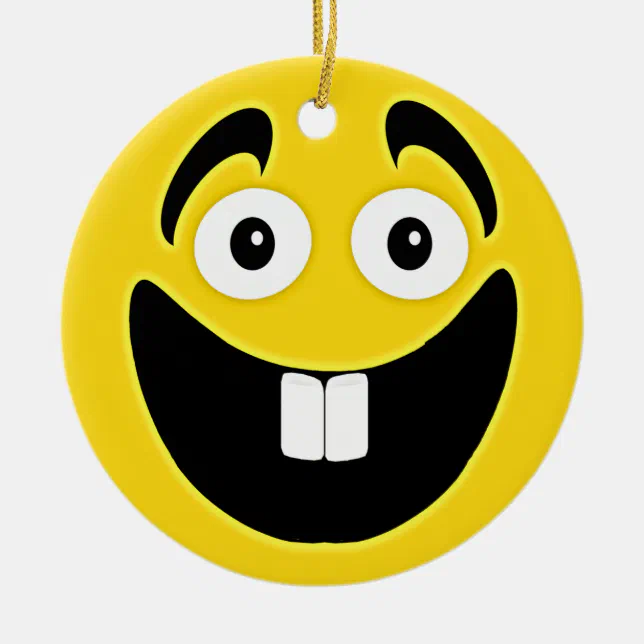 Yellow Two Front Teeth Face Ceramic Ornament | Zazzle