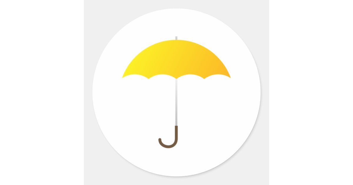 Yellow Umbrella Classic Round Sticker | Zazzle