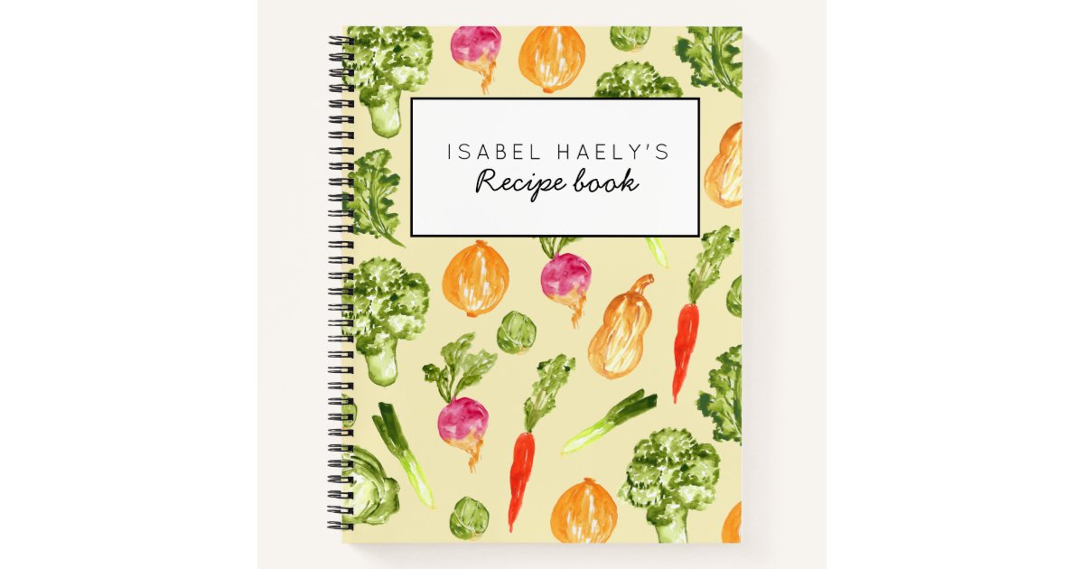 Yellow vegetable personalized recipe book | Zazzle