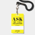 Yellow Volunteer Badge | Zazzle