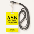 Yellow Volunteer Badge | Zazzle